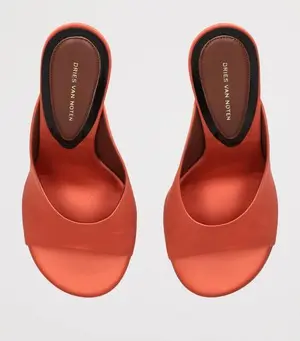 Dries Van Noten Satin Plexi-wedge Mules 105