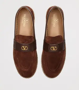 Valentino Garavani Suede Palm Avenue Espadrilles - Brown