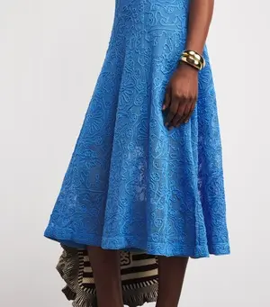 Maje Guipure Lace Midi Dress