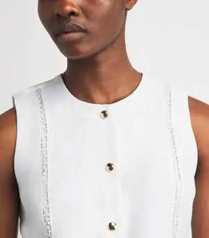 Maje Embroidered Waistcoat With Gold Buttons