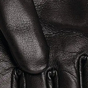 Max Mara Lamb Leather Gloves With Monogram Detail - Black