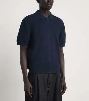 NN.07 Organic Cotton Zip-up Polo Shirt