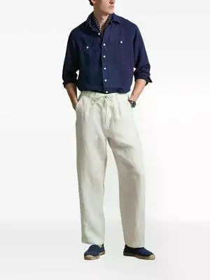 Polo Ralph Lauren Pleated Drawstring Trousers - Neutrals