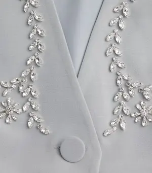 Huishan Zhang Crepe Embellished Sigrid Sleeveless Jacket