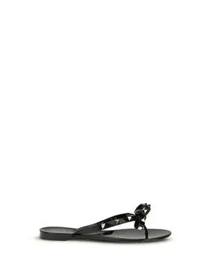 Valentino Garavani Rockstud Pvc Flip-flop Sandals - Black