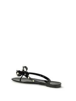 Valentino Garavani Rockstud Pvc Flip-flop Sandals - Black