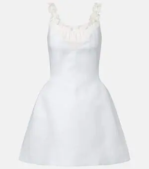 SHUSHU/TONG Ruffled Linen Minidress - Blue