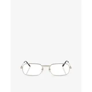 Cartier Rectangle Metal Optical Glasses - Silver