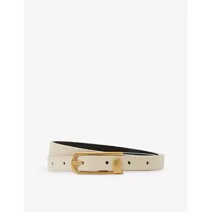 REISS Iris Half-keeper Leather Belt - Stone