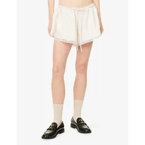 LENY Nunu Lace-trimmed Woven Shorts