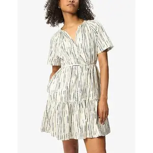 Whistles Abstract Stripe Short Sleeve Mini Dress