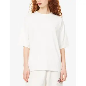 LENY Embroidered Cotton-blend T-shirt - Ivory