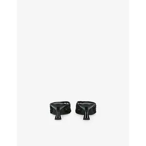 SIMONMILLER Knotted Gala Woven Heeled Mules - Black