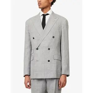 Dunhill Check Cavendish Double-breasted Linen-blend Jacket
