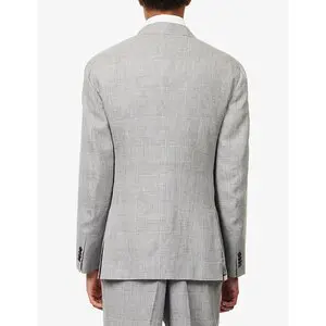 Dunhill Check Cavendish Double-breasted Linen-blend Jacket