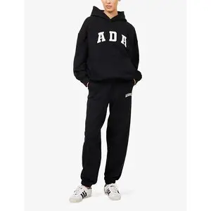 ADANOLA Varsity Cotton-blend Jogging Bottoms - Black