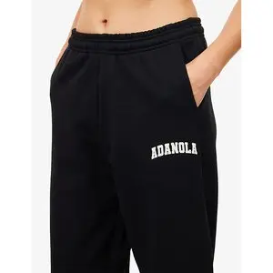 ADANOLA Varsity Cotton-blend Jogging Bottoms - Black