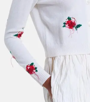 SHUSHU/TONG Floral Wool Cardigan