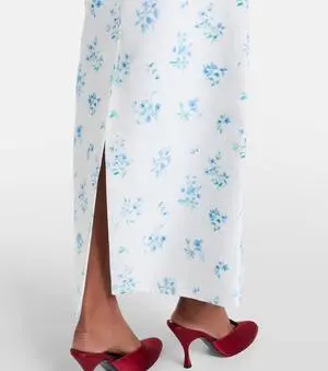SHUSHU/TONG Floral Cotton And Silk Slip Skirt