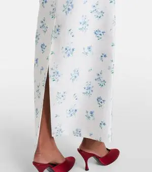 SHUSHU/TONG Floral Cotton And Silk Slip Skirt