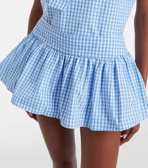 SHUSHU/TONG Gathered Gingham Cotton Skort