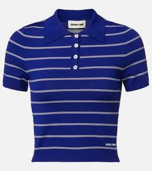 SHUSHU/TONG Striped Polo Shirt - Blue