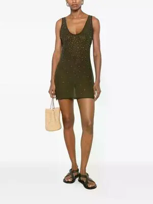 MC2 SAINT BARTH Raya Rhinestone Embellished Mini Dress