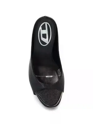 DIESEL® D-diams Lizard-effect Leather Mules