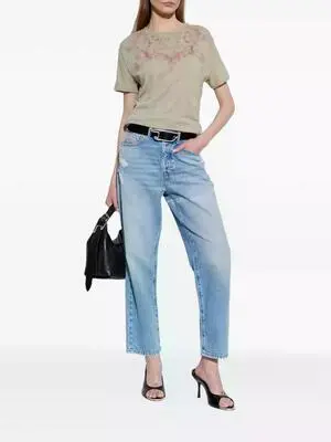 DIESEL® D-diams Lizard-effect Leather Mules