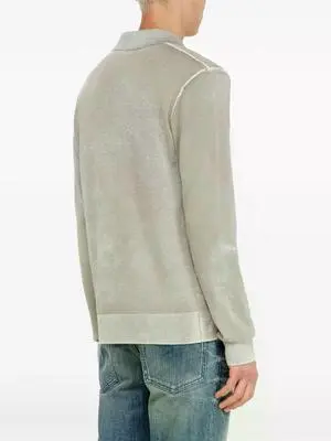 DIESEL® Faded Effect Polo-collar Sweater