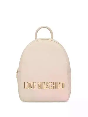 Moschino Logo Plaque Backpack - Neutrals