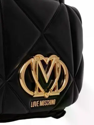Moschino Quilted Logo Plaque Backpack