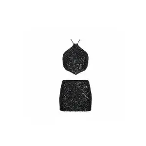 Sequined Mini Skirt Sets