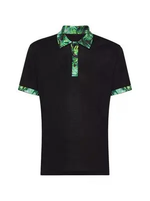 BILLIONAIRE Palm-print Polo Shirt - Black
