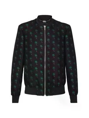 BILLIONAIRE Palm Embroidered Bomber Jacket - Black