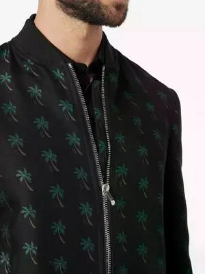 BILLIONAIRE Palm Embroidered Bomber Jacket