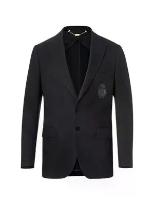BILLIONAIRE Constant Crest-patch Single-breasted Blazer - Blue