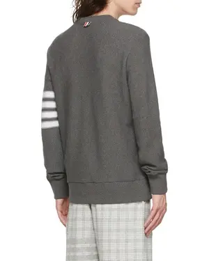 Thom Browne 4-bar Stripe Cotton Jumper - Medium Gray