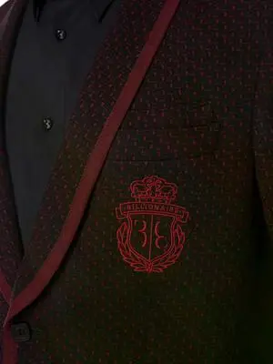 BILLIONAIRE Bob Logo-embroidered Shawl-lapel Blazer
