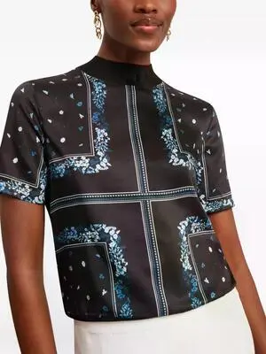 Ted Baker London Almaaz Floral Print High Neck T-shirt - Black