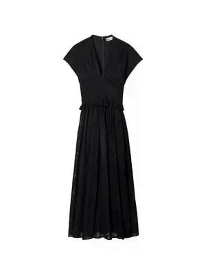 Tory Burch Eyelet Cotton Midi Dress - Black
