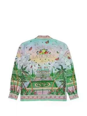 Casablanca Laduree-print Cuban-collar Shirt - Green