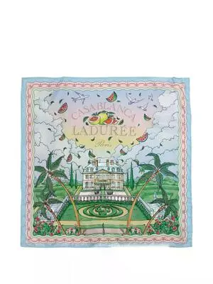 Casablanca Laduree-motif Silk Scarf