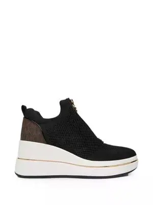 Michael Kors Emmy Zip-fastening Monogram Sneakers - Black