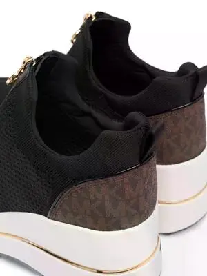 Michael Kors Emmy Zip-fastening Monogram Sneakers - Black