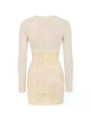 Dsquared2 Shell Embellished Ruched Mini Dress - Neutrals