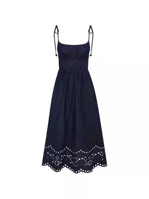 Zimmermann Broderie Midi Dress - Blue
