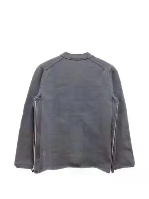 Comme Des Garçons Zip-detail Button-up Cardigan - Blue