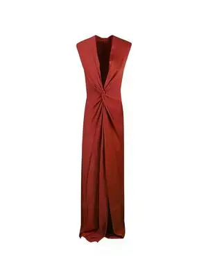 Max Mara Knot-detail Maxi Dress - Red