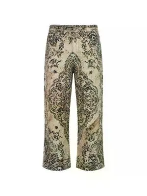 R13 Paisley Print Distressed Trousers